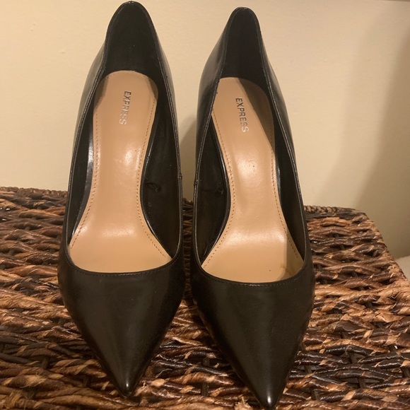 Express | Shoes | Express Black Pointed Toe Heels | Poshmark
